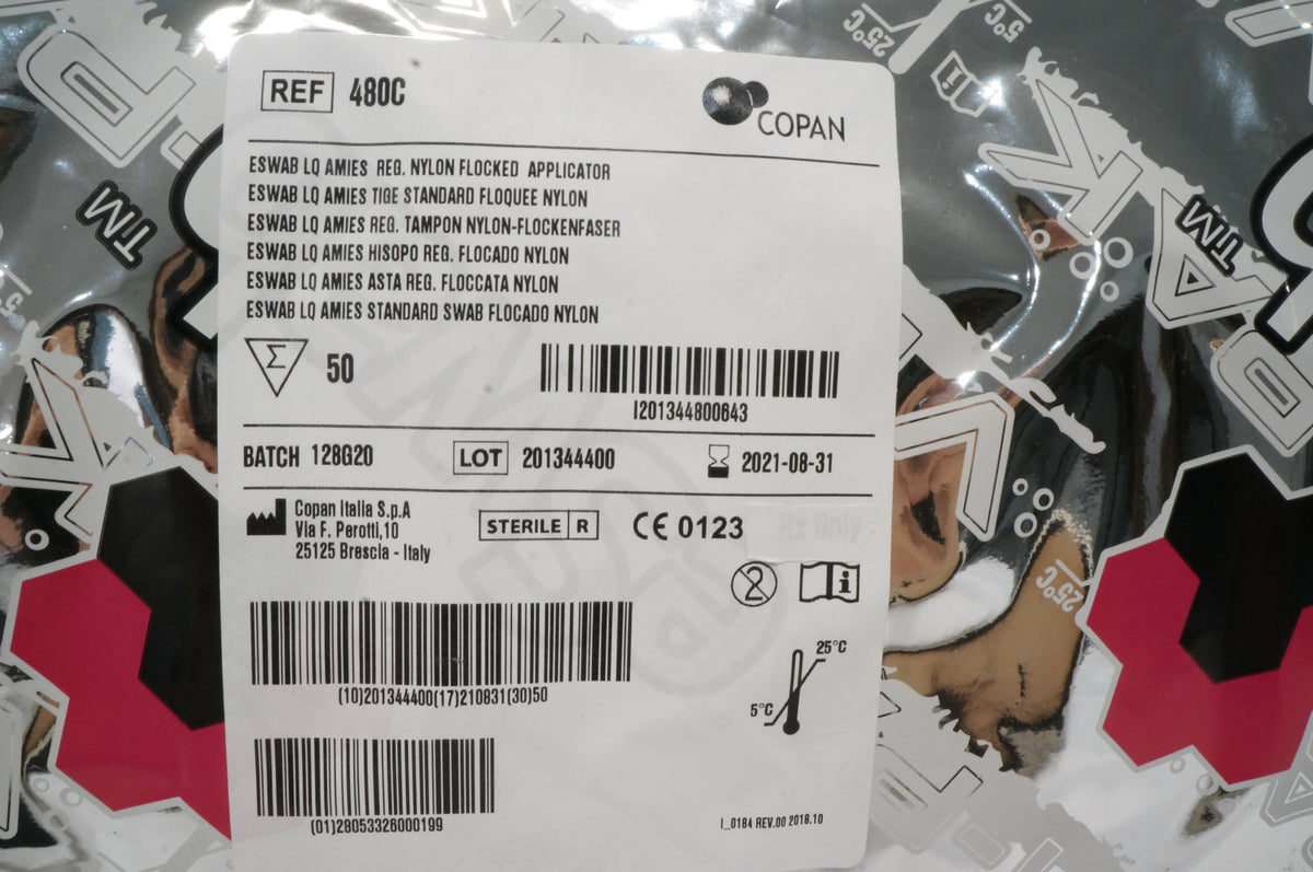 Copan 480C Eswab LQ Amies Reg. Nylon Flocked Applicator - Box of 50 ...