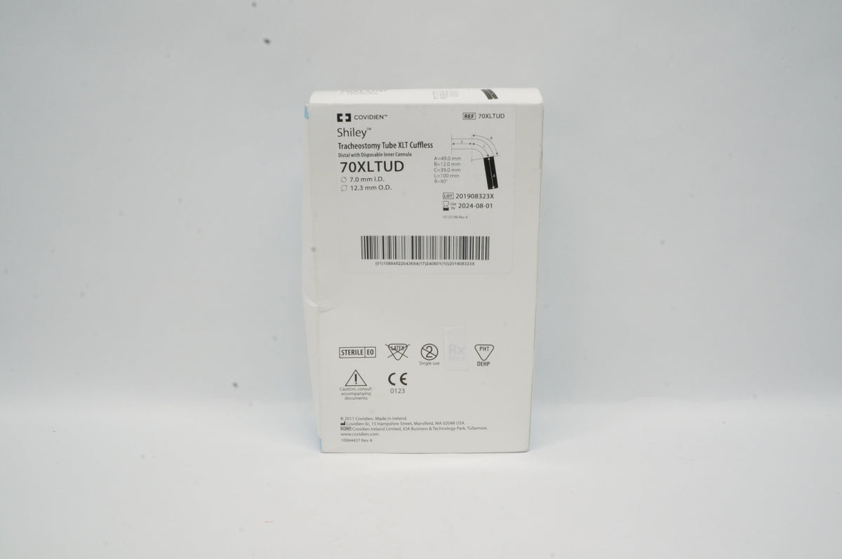 Covidien 70XLTUD Shiley Tracheostomy Tube XLT Cuffless 7.0mm x 12.3mm ...