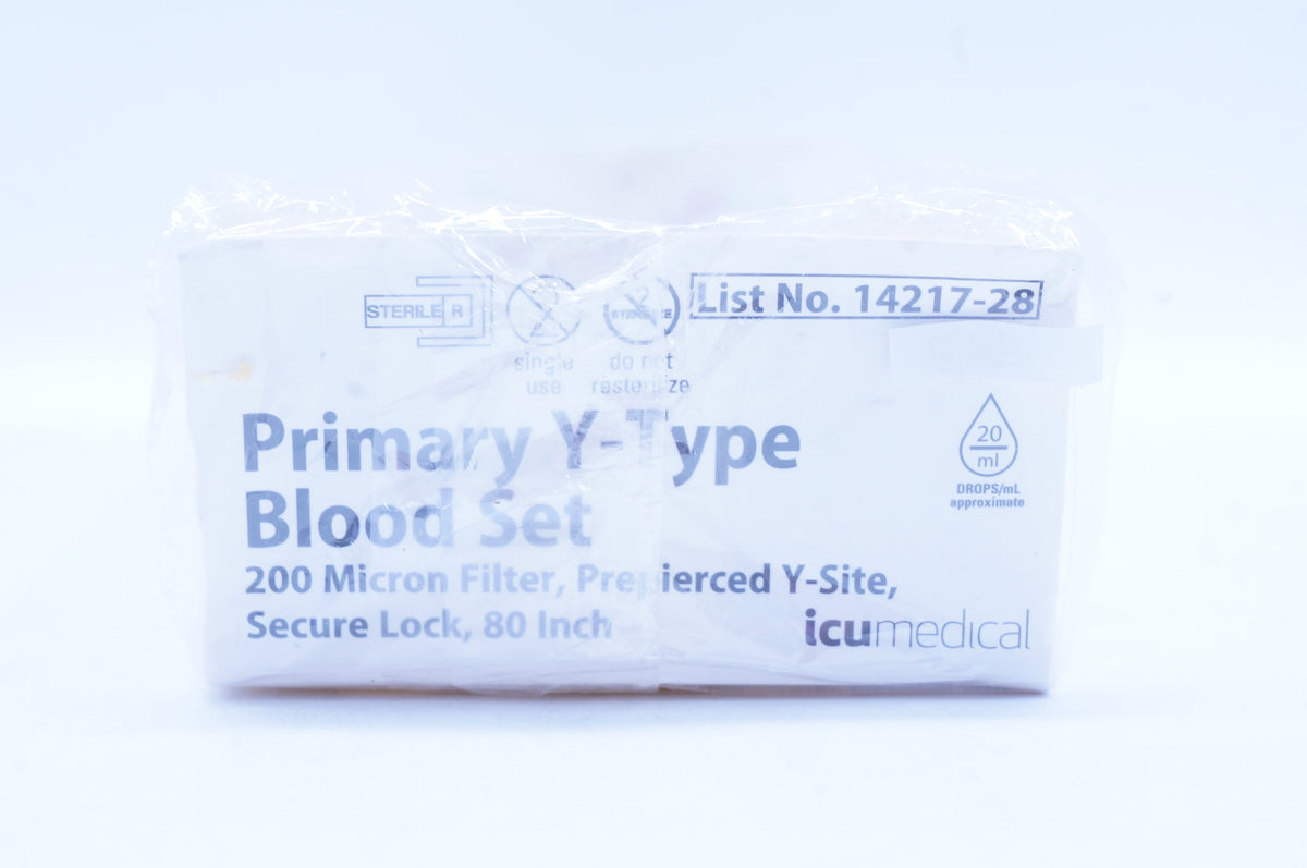 ICU Medical 14217-28 Primary Y-Type Blood Set 80 inch x 20 drops/ml (x ...