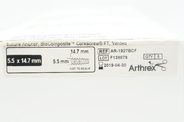Arthrex AR-1927BCF BioComposite Stre Anchor 5.5mm x 14.7mm (x) - Box o ...