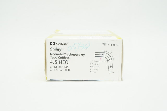 Covidien 4.5NEO Shiley Neonatal Tracheostomy Tube Cuffless 4.5mm x 6.5 ...