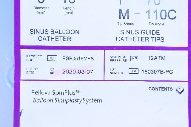 Acclarent RSP0516MFS Relieva SpinPlus Balloon Sinuplasty System 5mm x ...