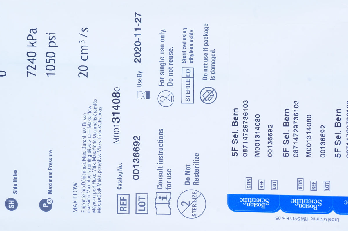 Boston Scientific 31408 Selective Bern Angiopraphic Cath. 5F x.038in x ...