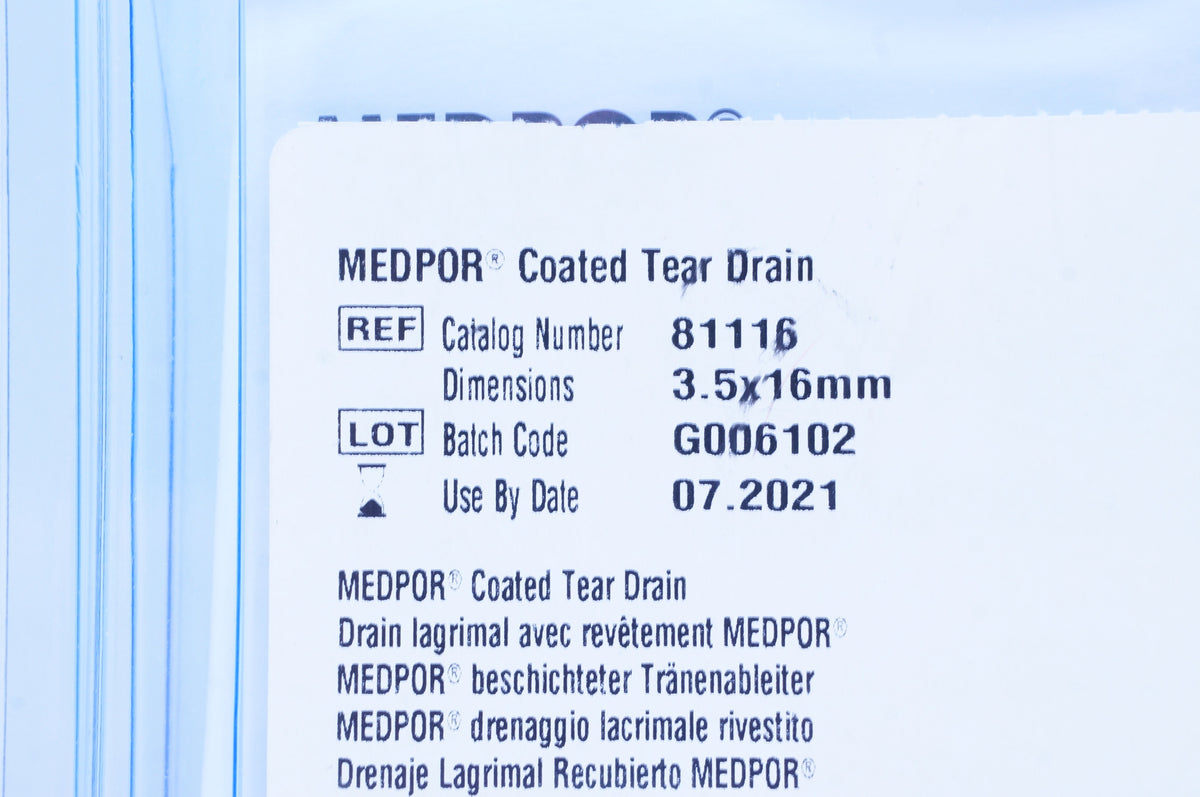 Stryker 81116 Medpor Coated Tear Drain 3.5mm x 16mm – Imedicsales