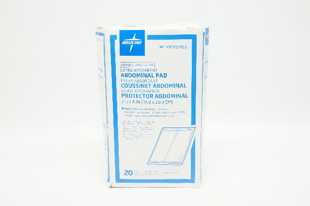 Medline PRM21453 Abdominal Pad 7-1/2 inch x 8inch - Box of 20 – Imedicsales