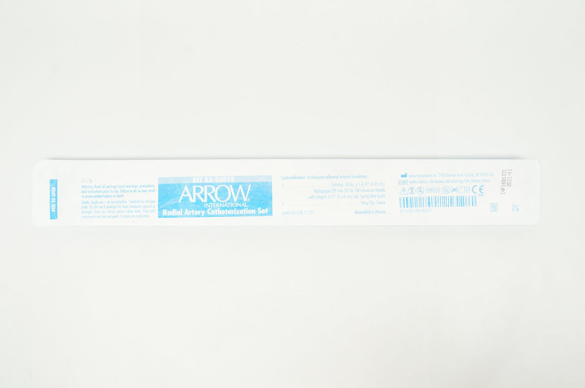 Arrow RA-04018 Radial Artery Catheterization Set 18Ga. x 1-3/4in ...