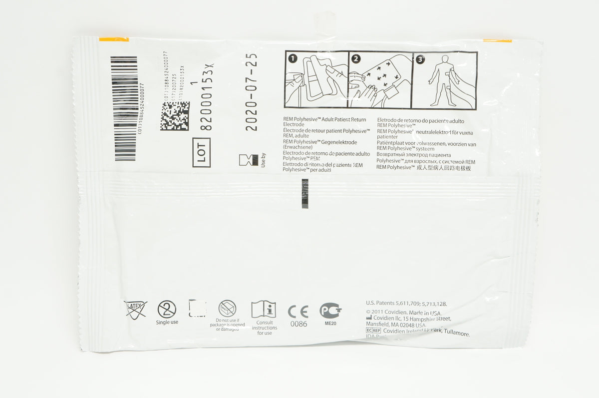 Covidien E7507 Vallelylab REM Polyhesive Adult Return Electrode >30lbs ...
