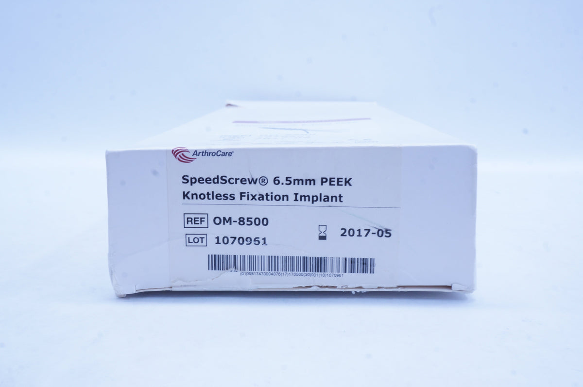 ArthroCare OM-8500 SppedScrew Knotless Fixation Implant 6.5mm Peek (x ...