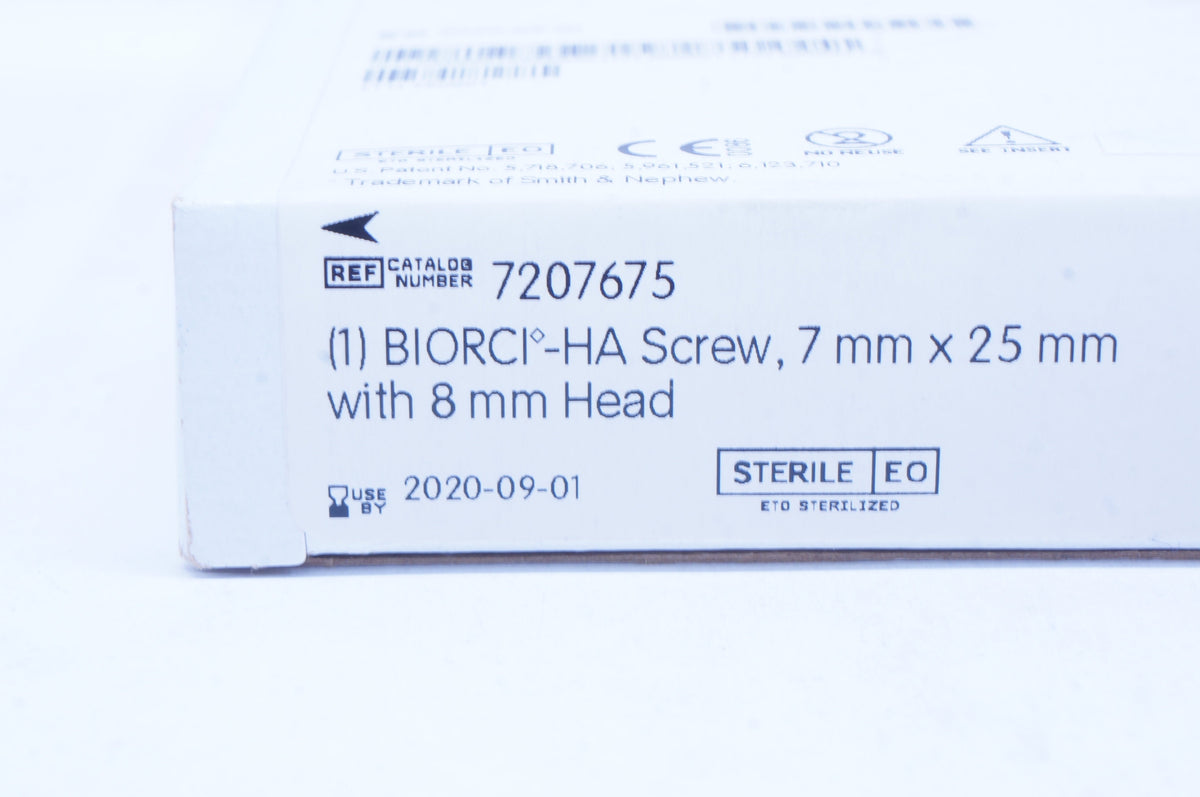 Smith&Nephew 7207675 Biorci-HA Screw, 7mm x 25mm With 8mm Head (x ...