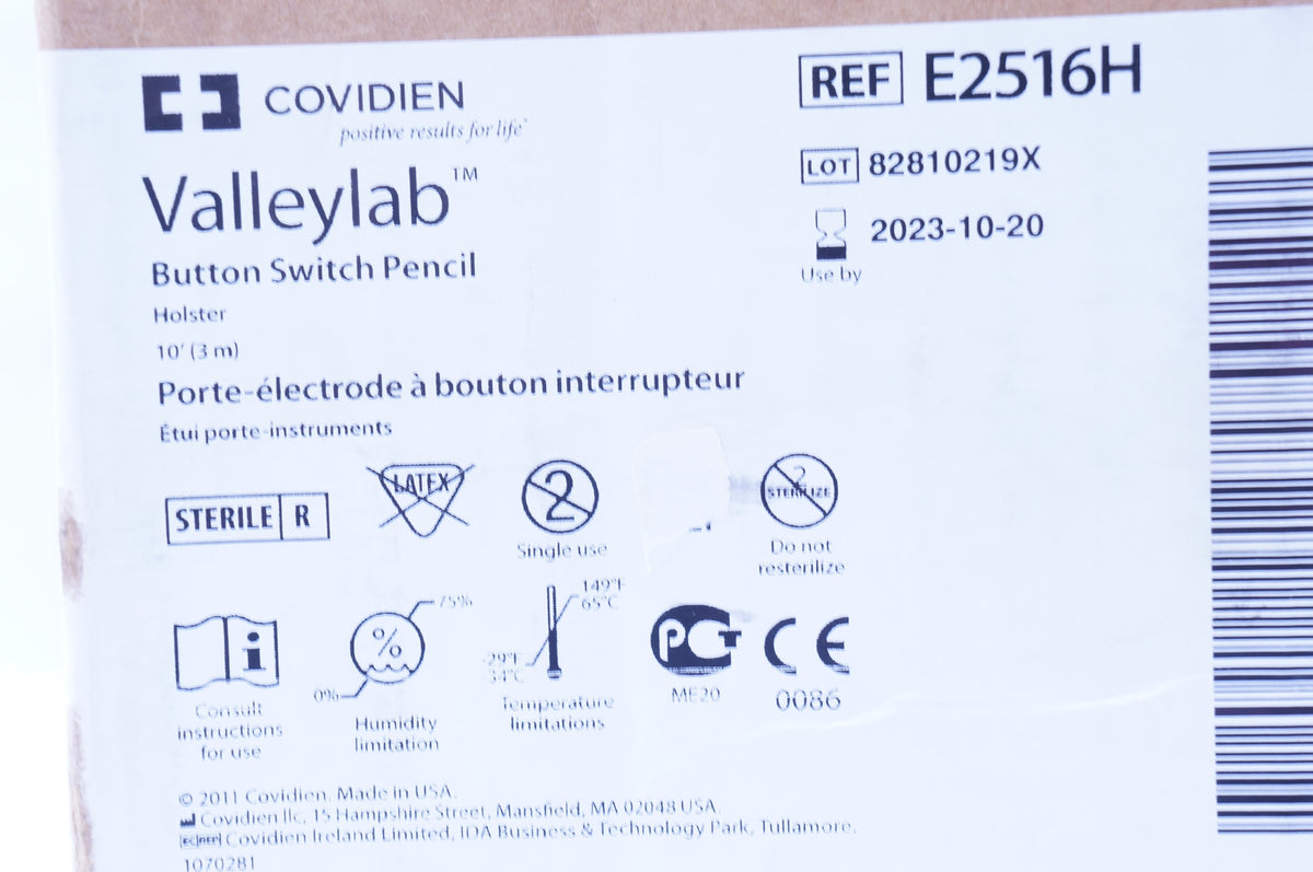 Covidien E2516H Valleylab Button Switch Pencil Holster 10F - Box of 50 ...