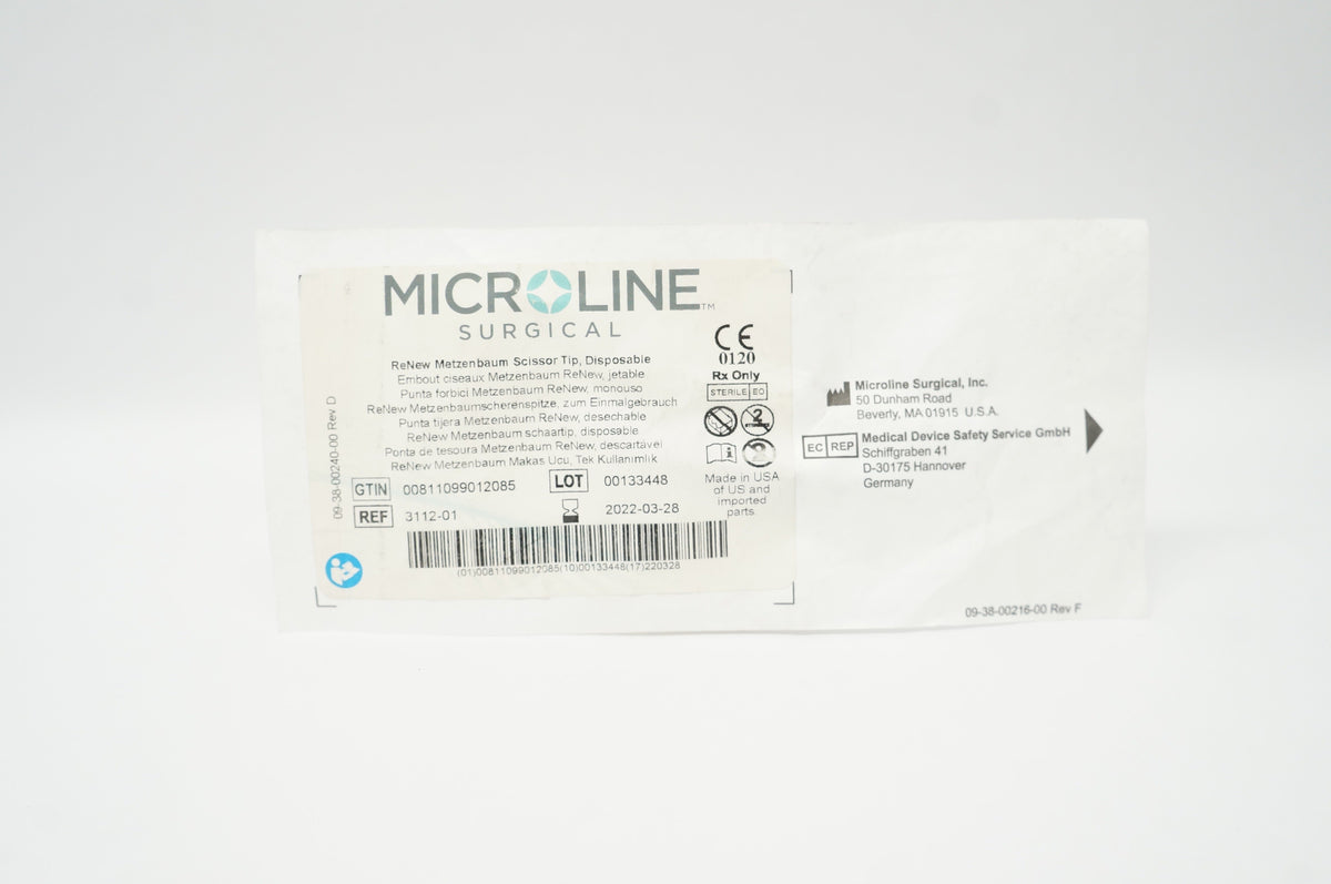 Microline Surgical 3112-01 Renew Metzenbaum Scissor Tip Disposable (x ...