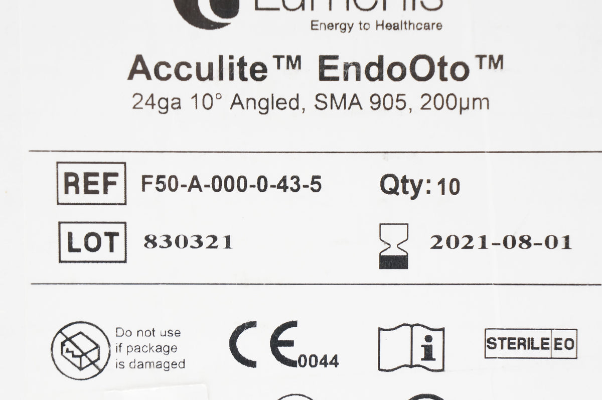Lumenis F50-A-000-0-43-5 Acculite EndoOto 24ga 10 Angled - Box of 10 ...