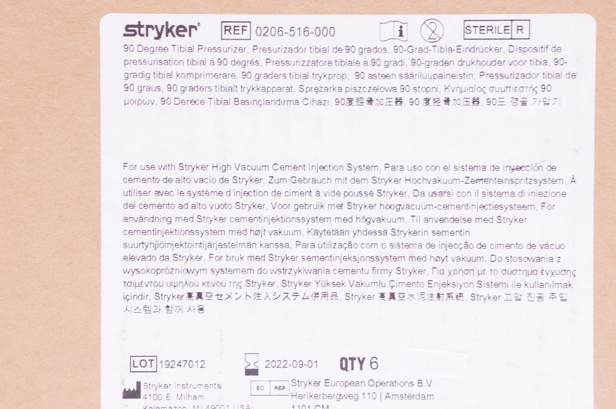 Stryker 0206-516-000 90 Degree Tibial Pressurizer - Box of 6 – Imedicsales
