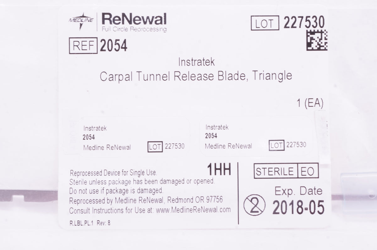 Medline 2054 ReNewal Instratek Carpal Tunnel Release Blade, Triangle ...