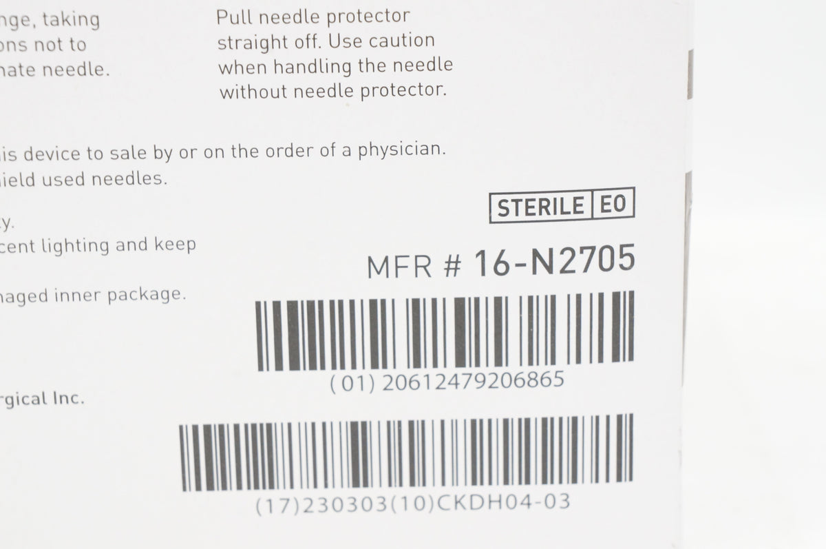 McKesson 16-N2705 Ndles Regular Wall Sterile 27G x 1/2 inch - Box of 1 ...