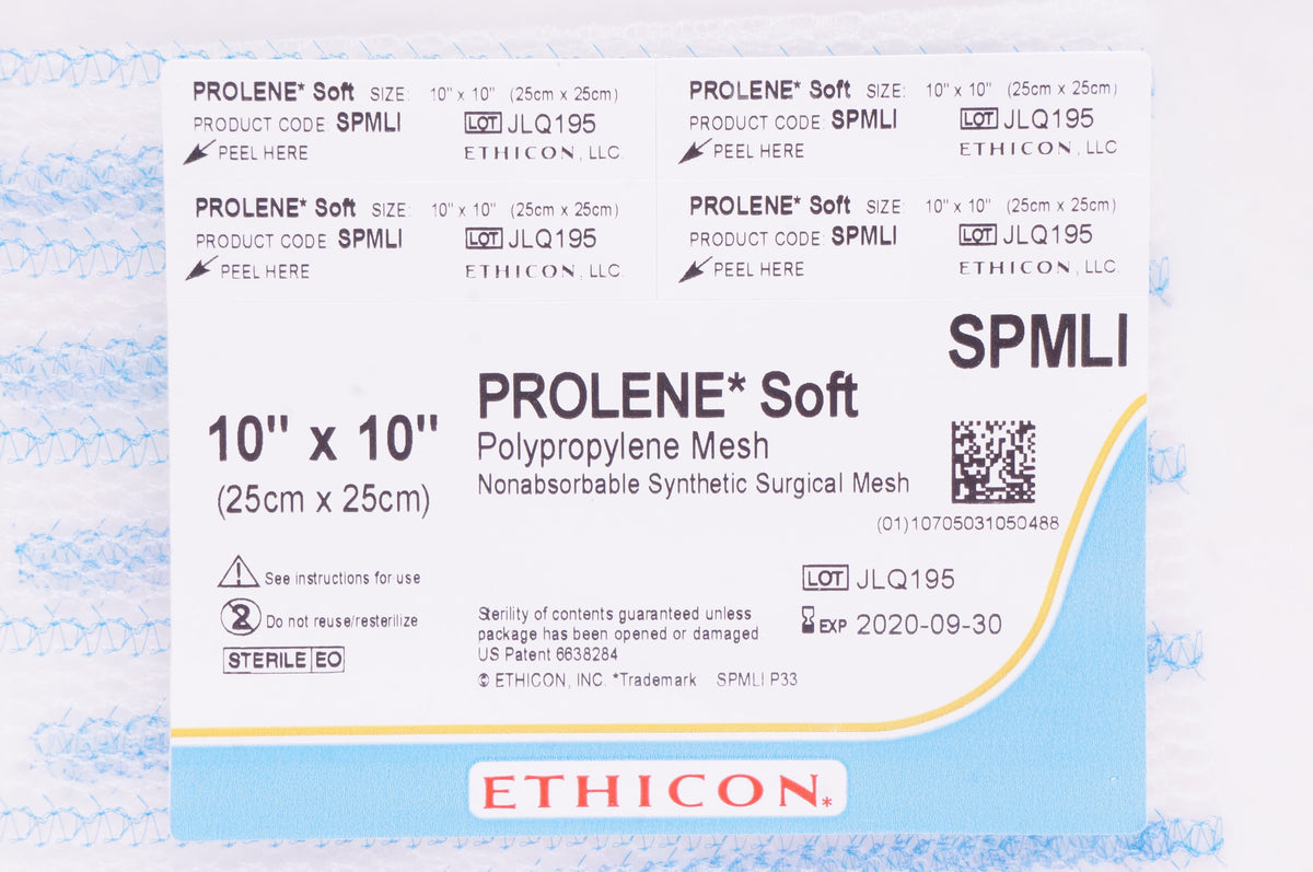 Ethicon SPMLI PROLENE Soft, Polypropylene Mesh, 10inch x 10inch (x ...
