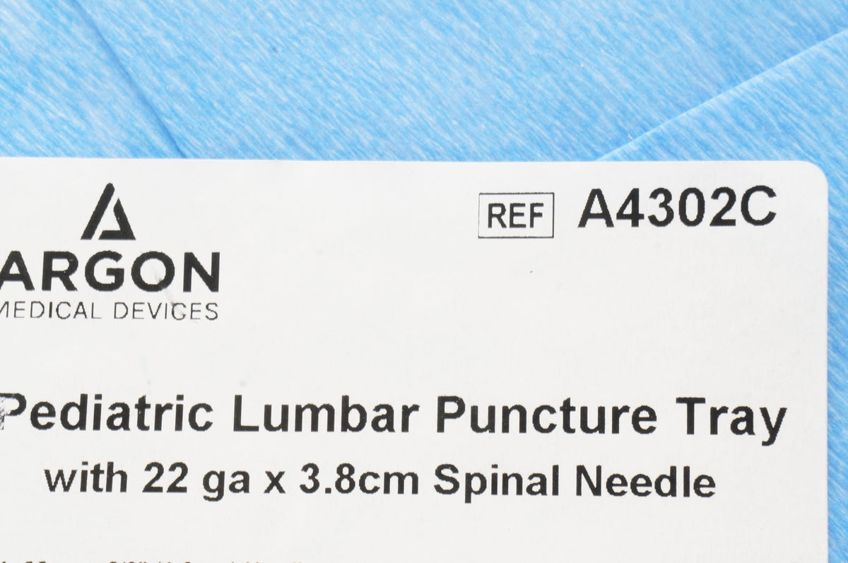 Argon A4302C Pediatric Lumbar Puncture Tray With 22 Ga x 38 cm Spinal ...