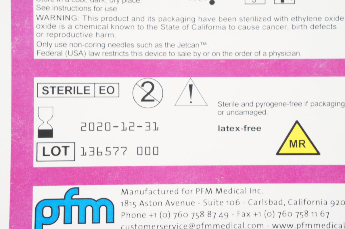 PFM Medical 616.366.3077-HA Vascular Access System T-Port LP HP Pur Ki ...