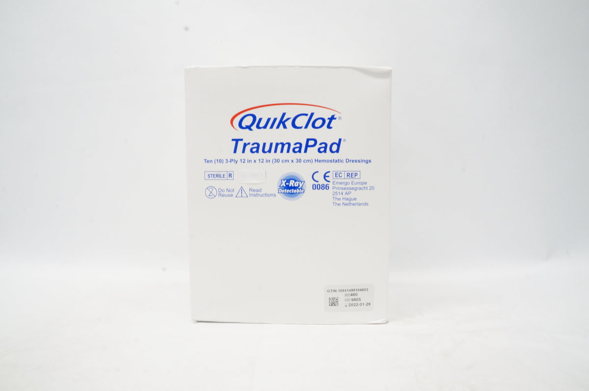 Z-Medica 460 QuikClot TraumaPad Ten 3-Ply 12 inch x 12 inch Hemostatic ...
