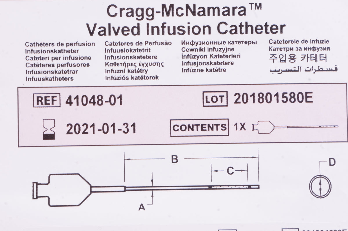 Micro Therapeutics 41048-01 Thrombus Cragg-McNamara Valved Infusion Ca ...
