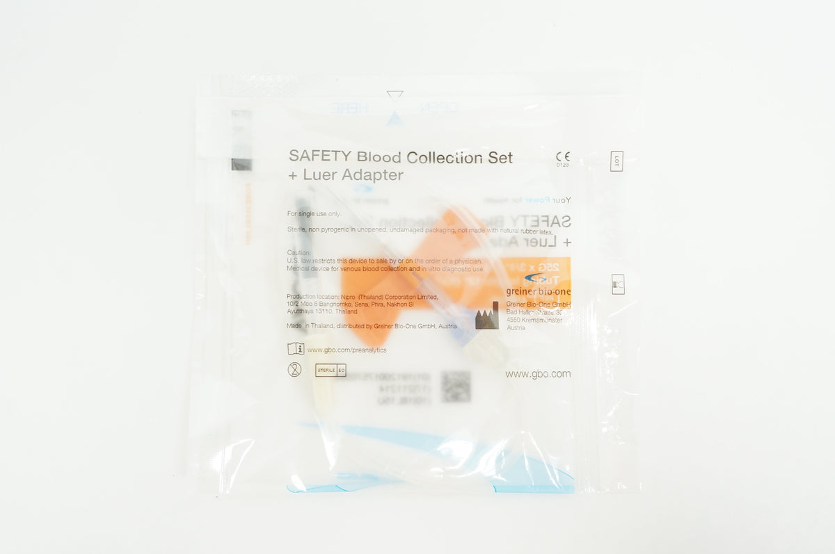Vacuette 450099 Safety Blood Collection Set 25G x 3/4inch x 12inch ...