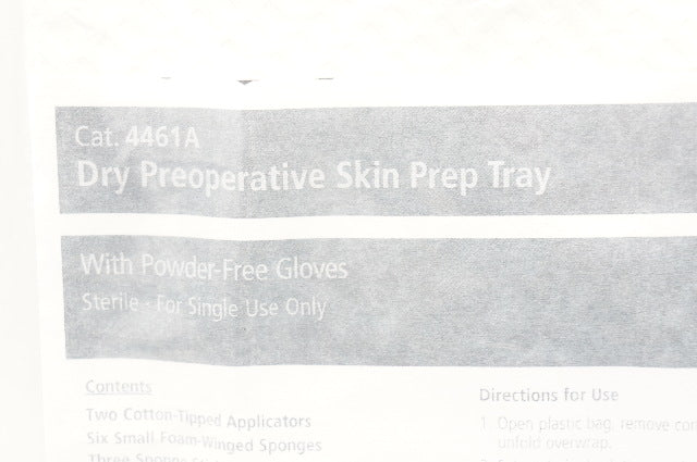 CareFusion 4461A Dry Preoperative Skin Prep Tray With Powder-Free Glov ...