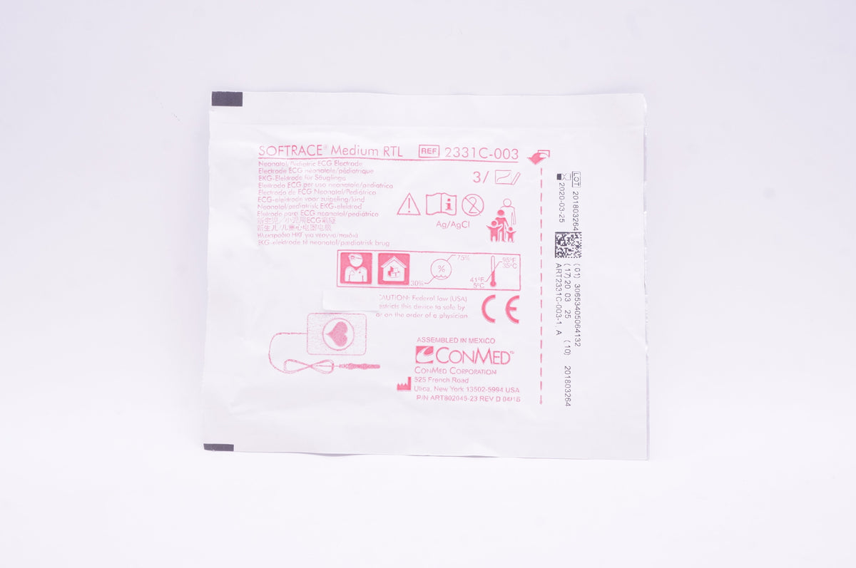 ConMed 2331C-003 Softrace Mediuml RTL Neonatal/Pediatric ECG Electrode ...