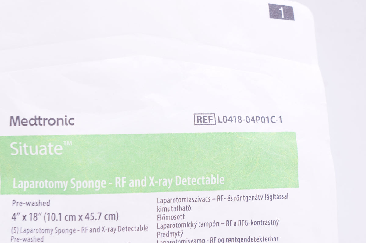 Medtronic L0418-04P01C-1 Situate Laparotomy Sponge 4 x 18 inch - Pack ...