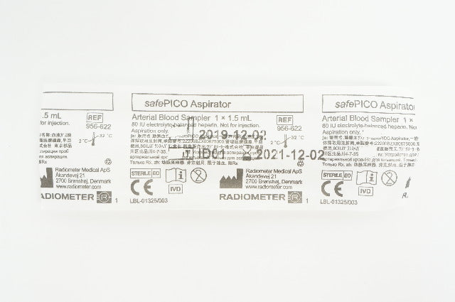 Radiometer 956-622 safePICO Aspirator Arterial Blood Sampler 1 x 1.5mL ...