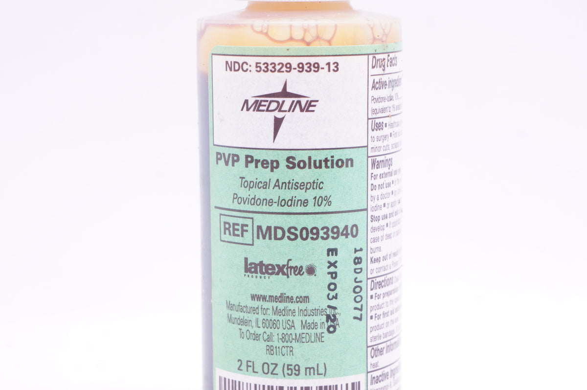 Medline MDS093940 PVP Prep Solution Topical Antiseptic Povidone-Iodine ...