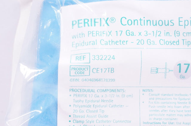 Braun 332224 Perifix Continuous Epidural Anesthesia Tray 20G (x ...
