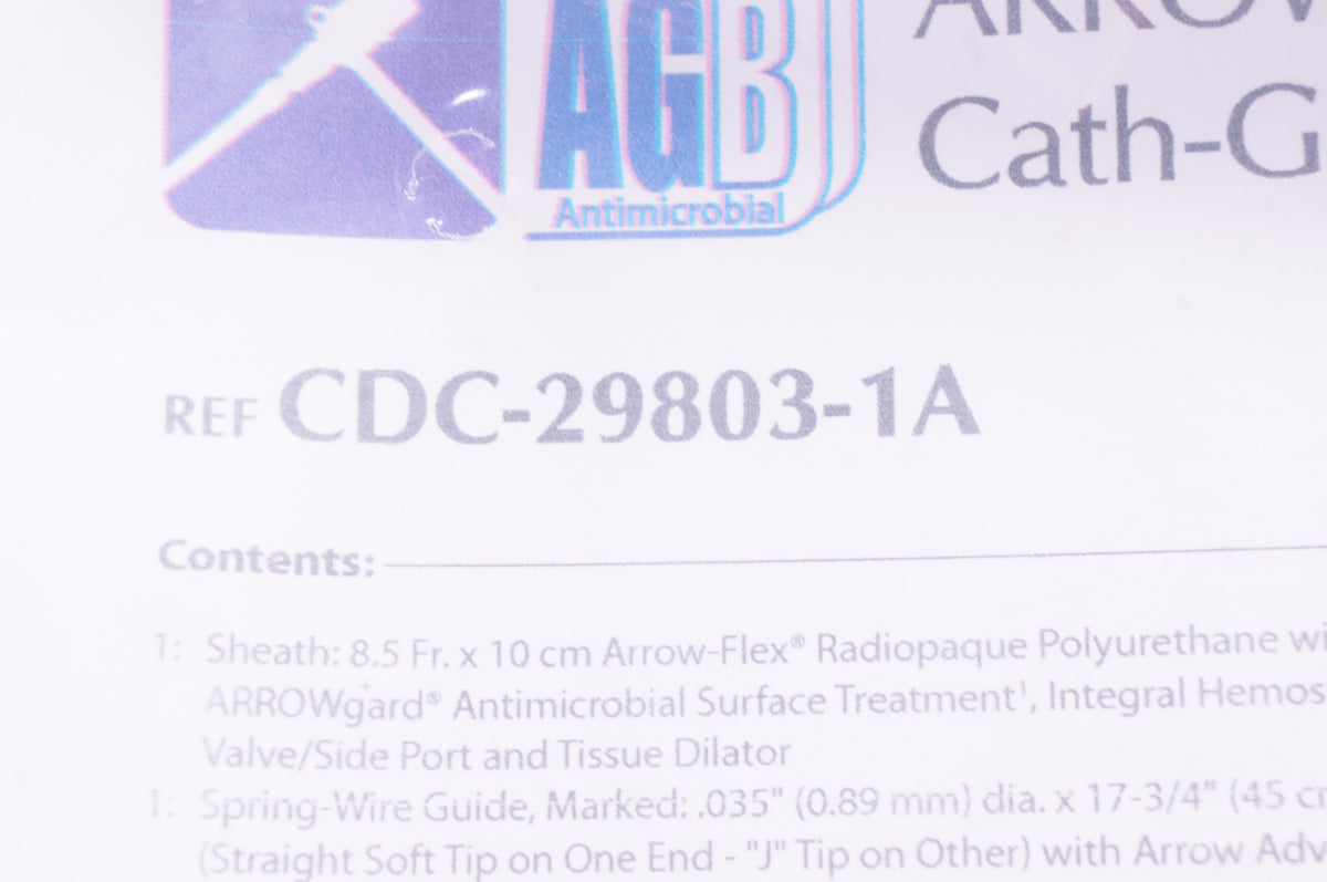 Arrow CDC-29803-1A Percutaneous Sheath Introducer Kit 8.5Fr. x 10cm (x ...