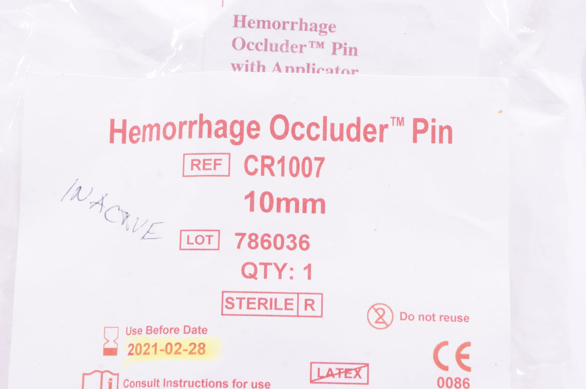 Surgin CR1007 Hemorrhage Occluder Pin 10mm (x) – Imedicsales