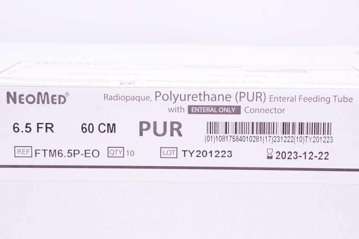 NeoMed FTM6.5P-EO Radiopaque Polyurethane Enteral Feeding Tube 6.5F 60 ...