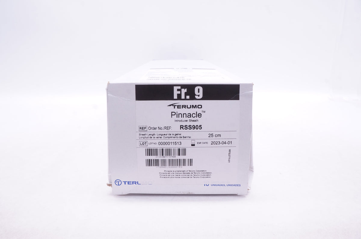 Terumo RSS905 Pinnacle Introducer Sheath 9Fr. x 25cm - Box of 10 ...