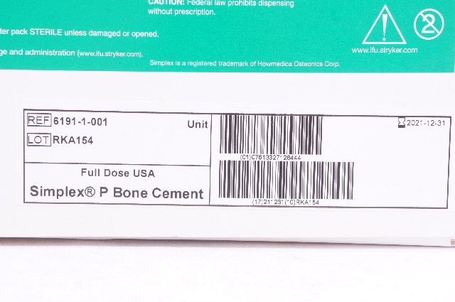 Stryker 6191-1-001 Surgical Simplex P Radiopaque Bone Cement – Imedicsales