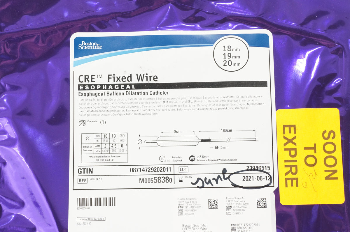 Boston Scientific M00558380 CRE Esophageal Balloon Dilatation Cath. 18 ...