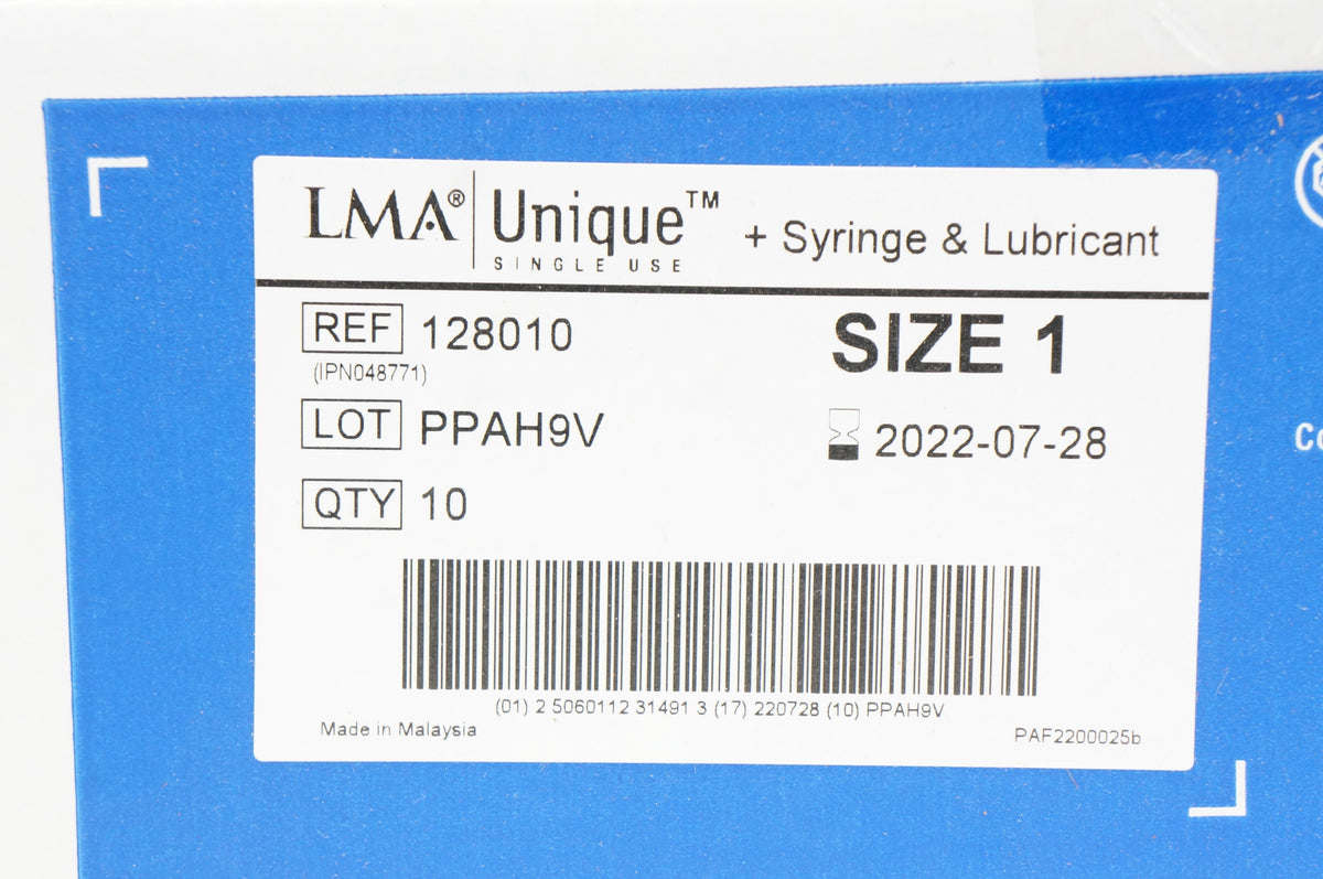 Teleflex 128010 LMA Unique Laryngeal Mask Airway, Size 1 - Box of 10 ...