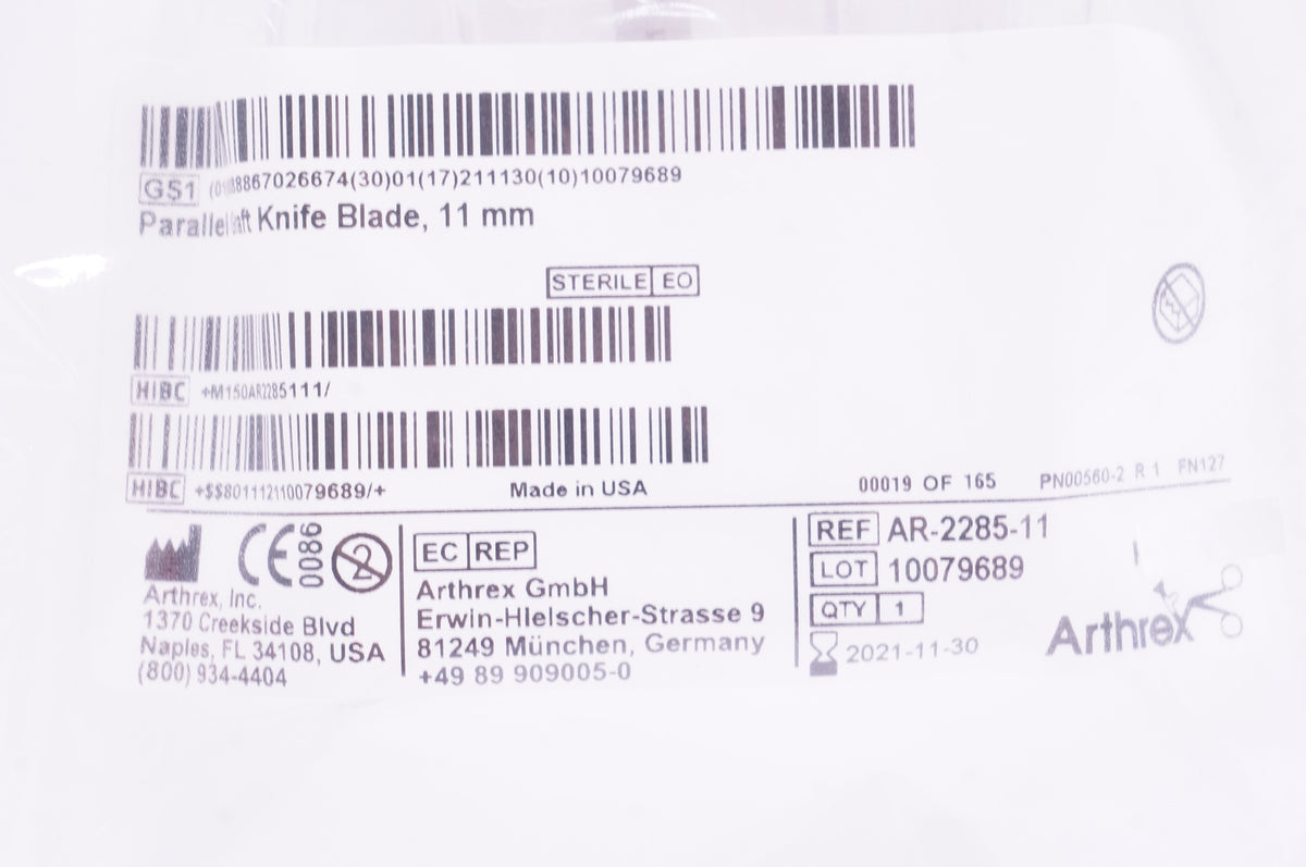 Arthrex AR-2285-11 Parallel Graft Knife Blade, 11mm – Imedicsales