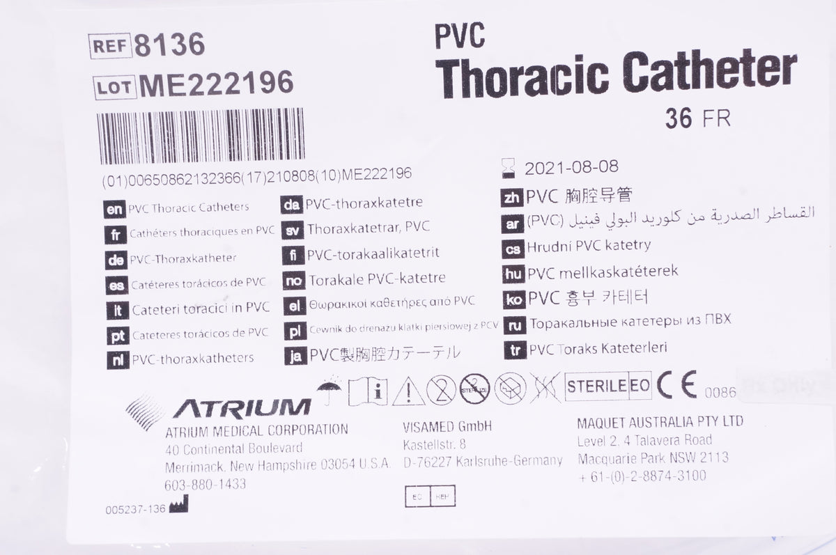 Atrium 8136 PVC Thoracic Cath. 36Fr – Imedicsales