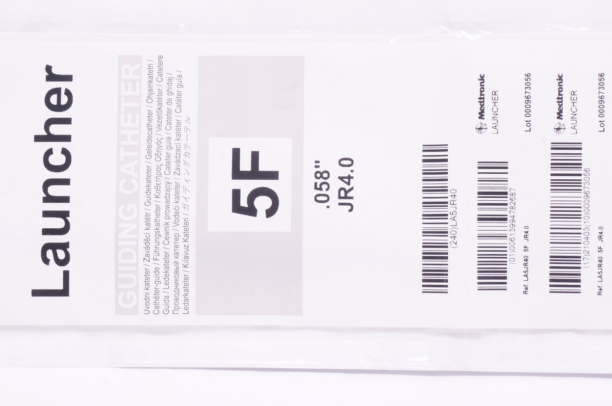 Medtronic LA5JR40 Launcher Guiding Catheter 5F .058inch JR4.0 (x ...