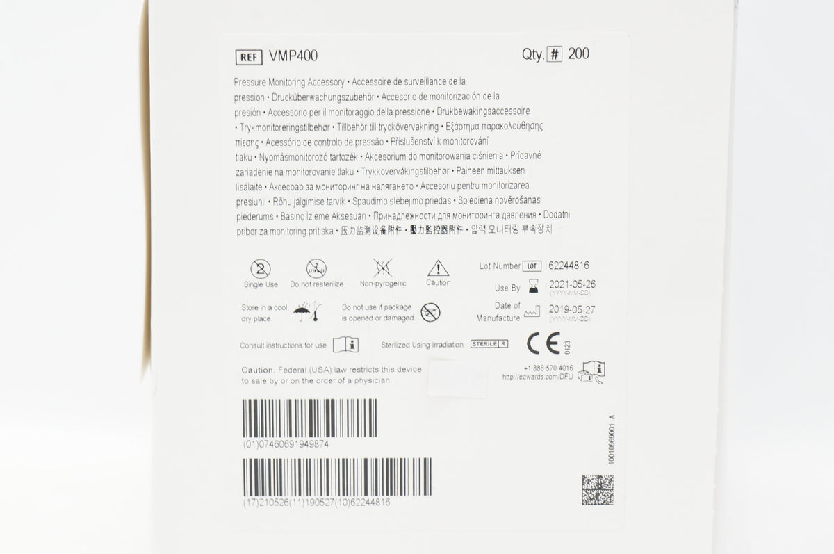 Edwards Lifesciences VMP400 VAMP Ndle.less Shielded Cannula (x) - Box ...