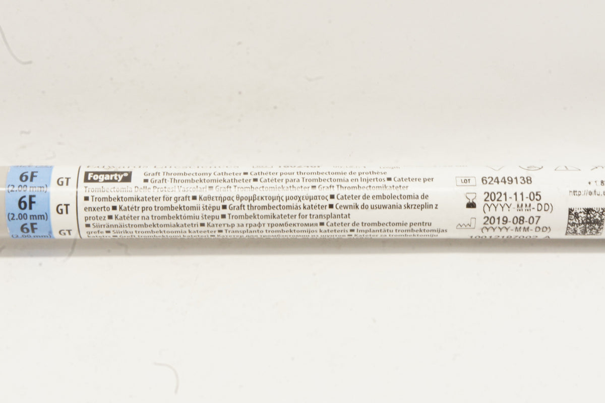 Edwards Lifesciences 160246F Garft Thrombectomy Cath. 6F x 50cm ...