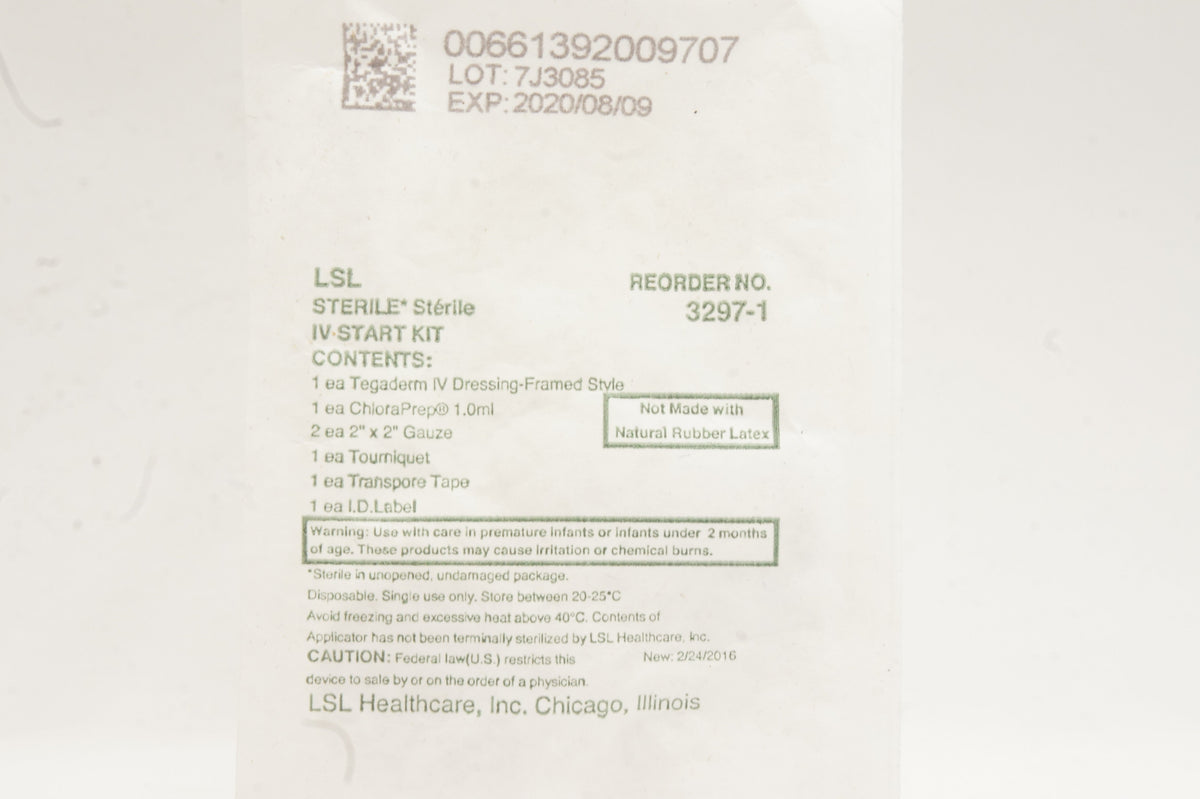 LSL Healthcare 3297-1 Sterile IV Start Kit (x) – Imedicsales