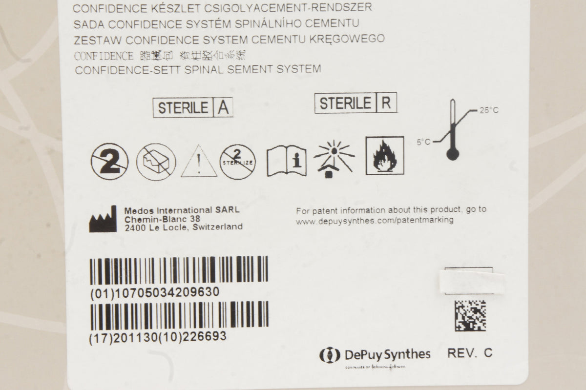 DePuy Synthes 283913000 Confidence Kit Spinal Cement System (x ...