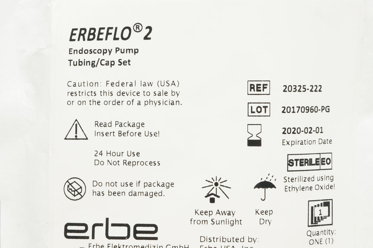 ERBE 20325-222 ERBEFLO 2 Endoscopy Pump Tubing/Cap Set – Imedicsales
