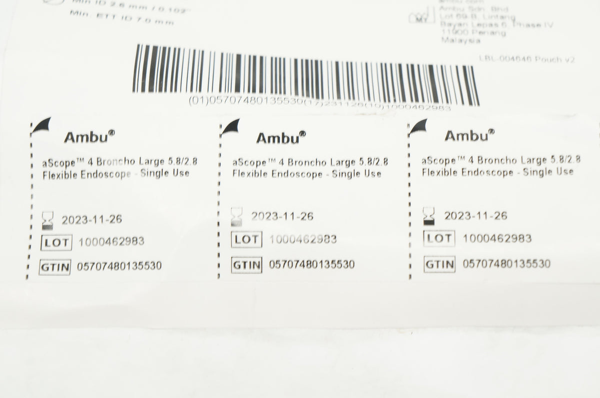 AMBU 478001000 aScope Flexible Endoscope 4 Broncho, Large 5.8 / 2.8 (x ...