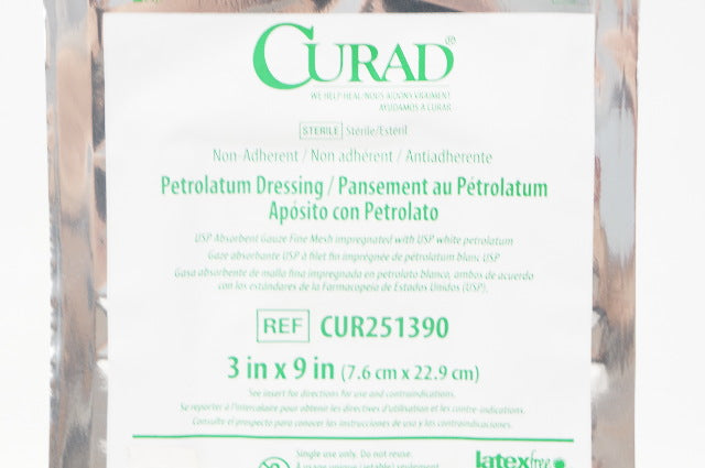 Medline CUR251390 Curad Petrolatum Dressing in Overwrap 3 inch x 9 inc ...