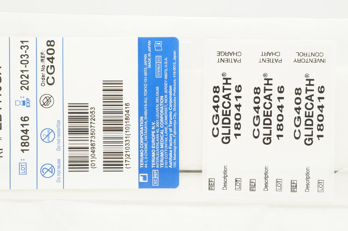 Terumo CG408 Glidecath Hydrophilic Coated Cath. Cobra 1, 4Fr. x 65cm ...