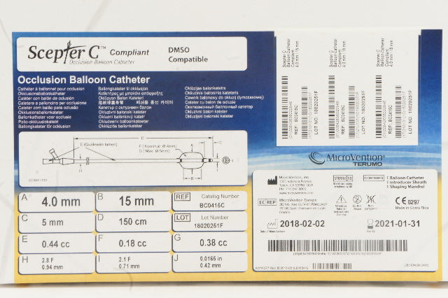 MicroVention BC0415C Scepter C Compliant Occlusion Balloon Catheter (x ...